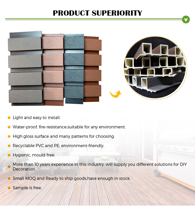 Customized Waterproof WPC Wall Panels with LED Light