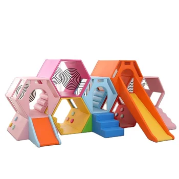 Customize Soft Package Coloful Honeycomb Slides Indoor Kids Soft Play ...