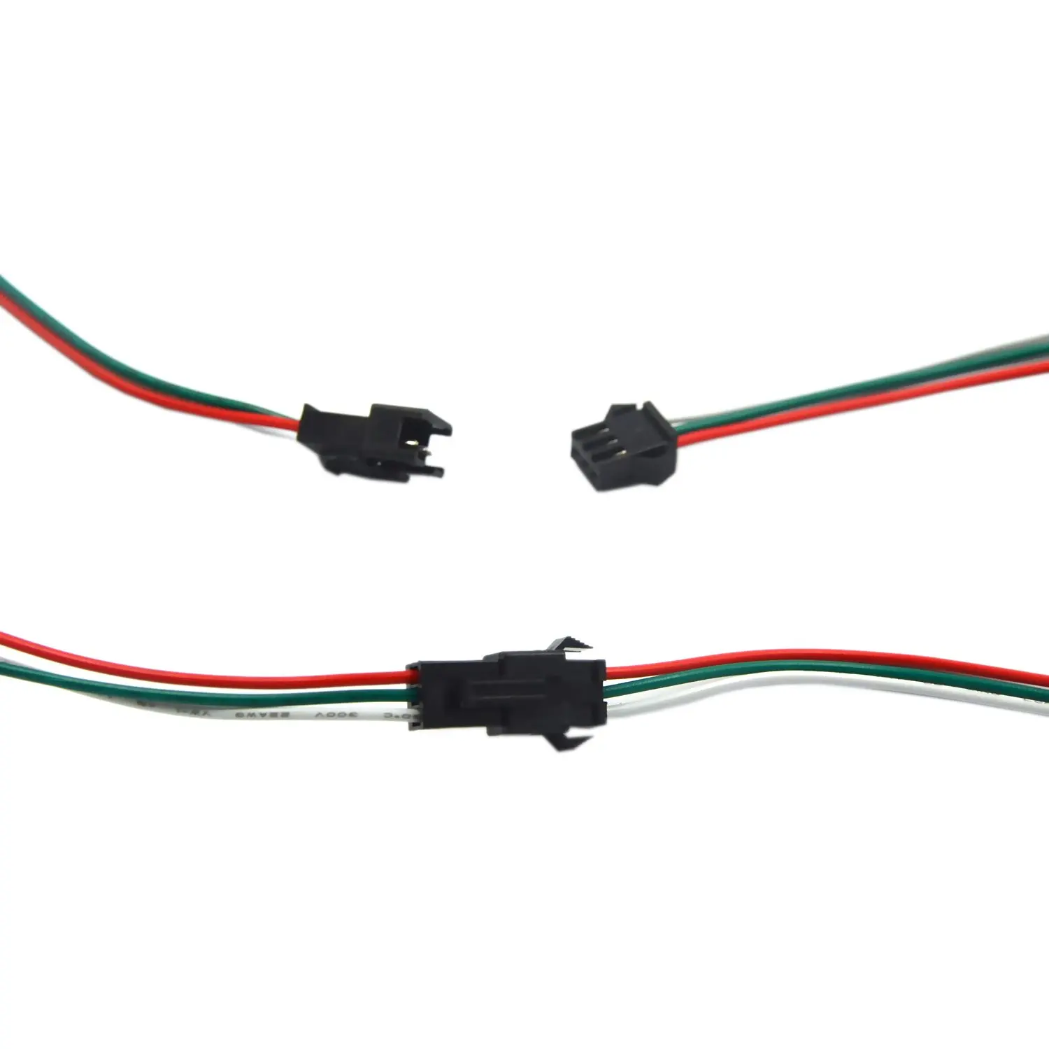 JST SM 2pins Plug Male to Female Wire Connector 22AWG