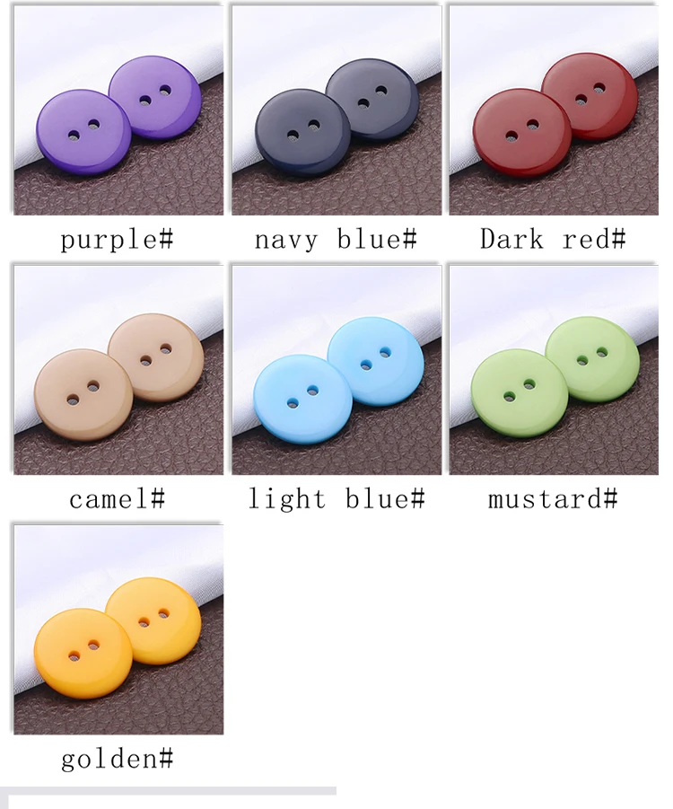Wholesale Colorful Round 2 Holes Bread Resin Buttons for Garment ...