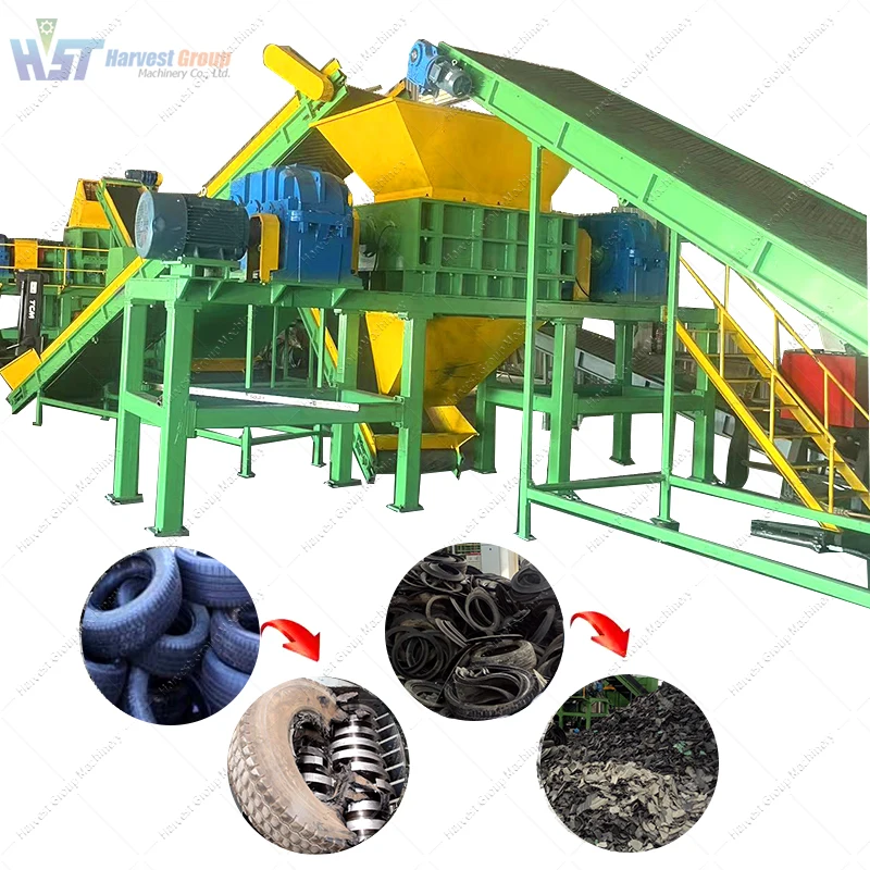 Waste Rubber Tire Shredder Scrap Rubber Shredder Tire Recycling Shredder For Sale Automatic Car ...