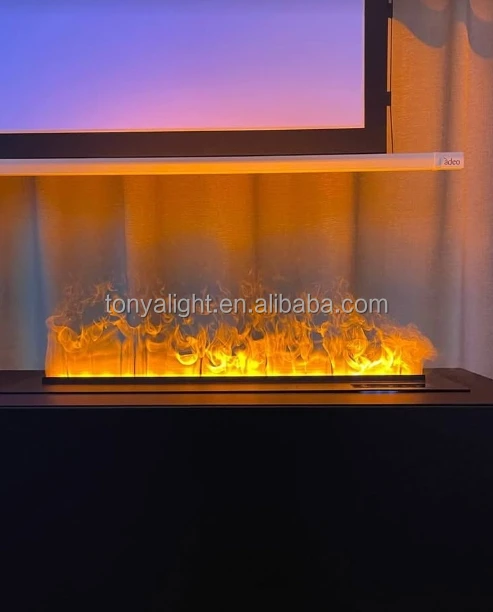 2000mm Water Fireplace Flame Effect Decor Under Tv 3 Side View Electric ...