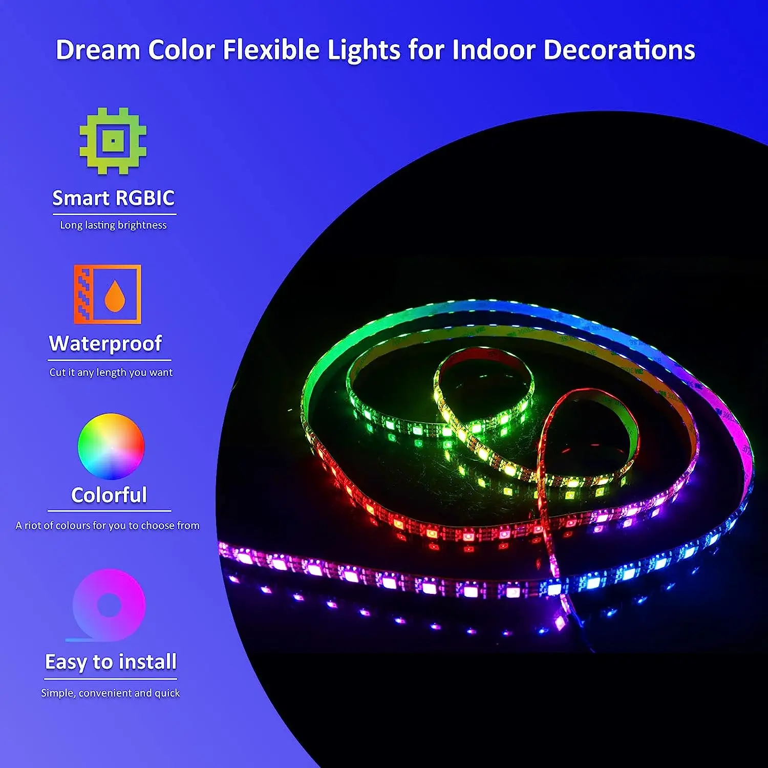 Ws2812b Dream Color Pixel Led Strip 3 Years Warranty Rgbic 144 Ws2815 ...