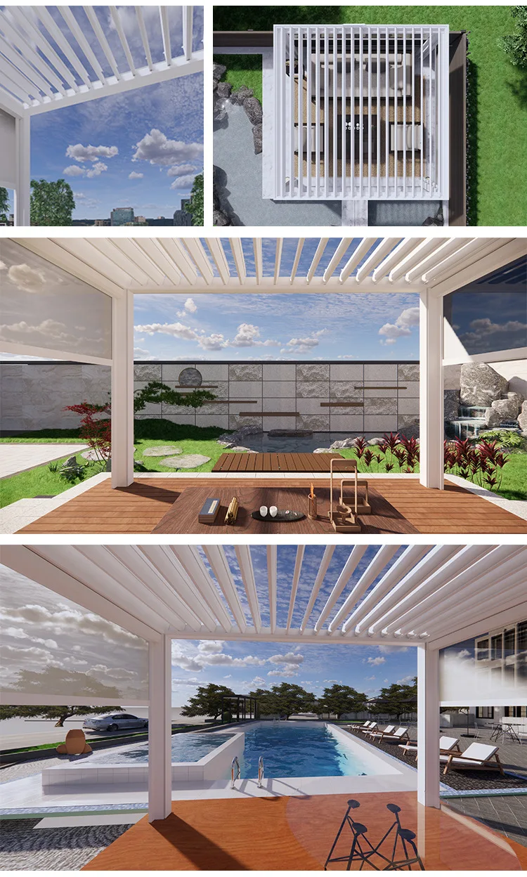 High Quality Modern Aluminum Retractable Patio Cover Roof Pergola ...
