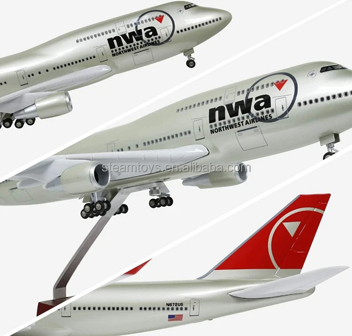 1/130 Scale 47cm Resin Aircraft Model American Northwest Airway 747 Nwa ...
