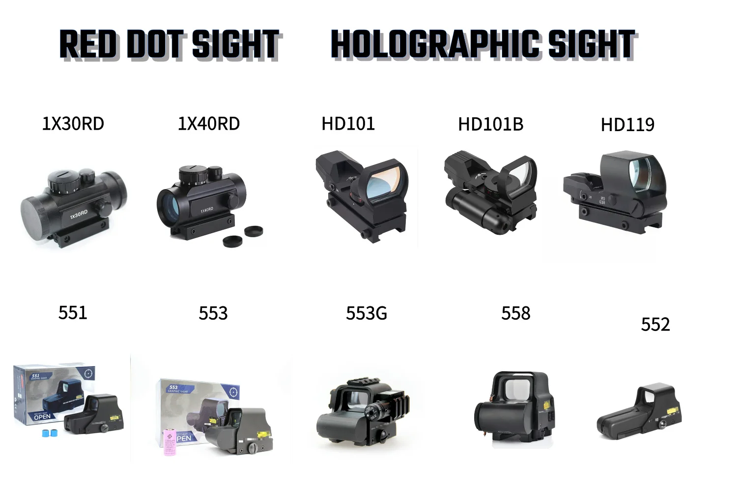 Tactical Red Dot Sight - Reflex Scope for Outdoor Hunting