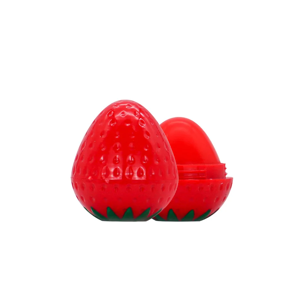 New Vegan Moisturizing Makeup Cute Fruit Strawberry Shaped Lip Balm ...