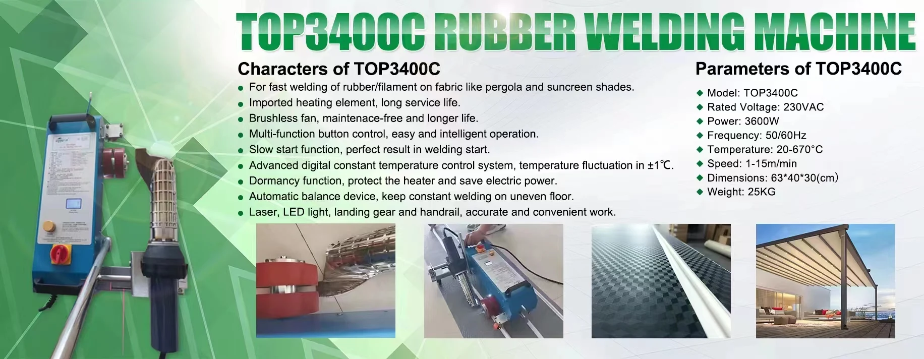 Tina Pergola PVC Membrane Tent Tarpaulin Rubber Hot Air Welding Machine ...