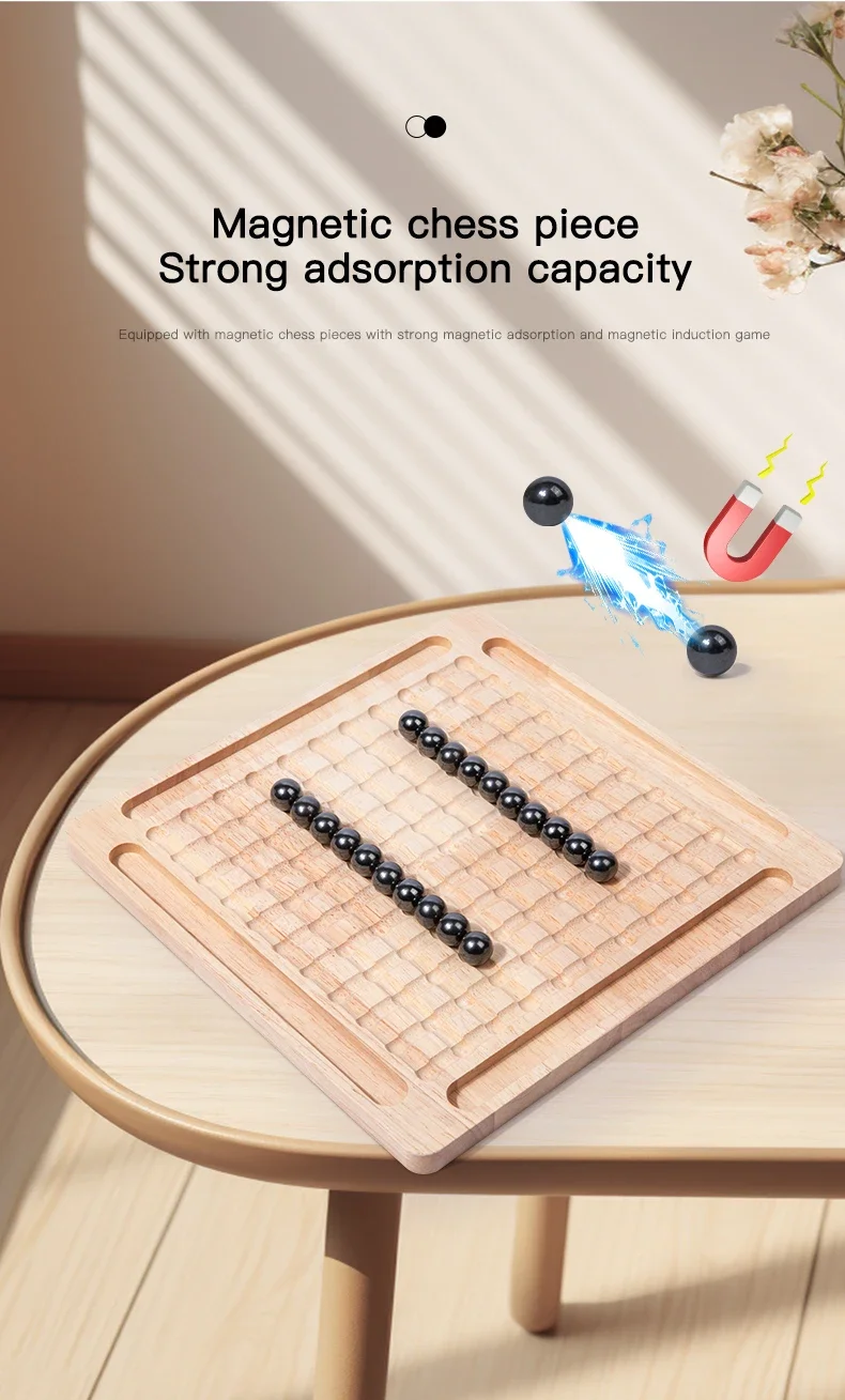 2024 Wooden Magnetic Chess Board Game Portable Magnetic Battle Table ...