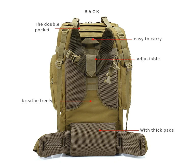 65L 80L 100L Large Capacity Tactical Backpack - Durable & Waterproof