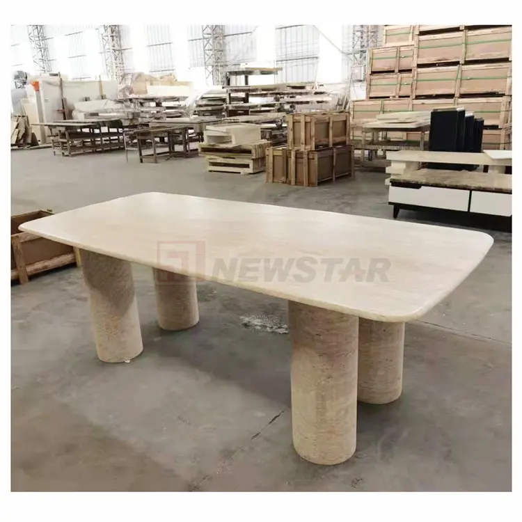 Modern design marble dining room furniture turkish honed beige ...
