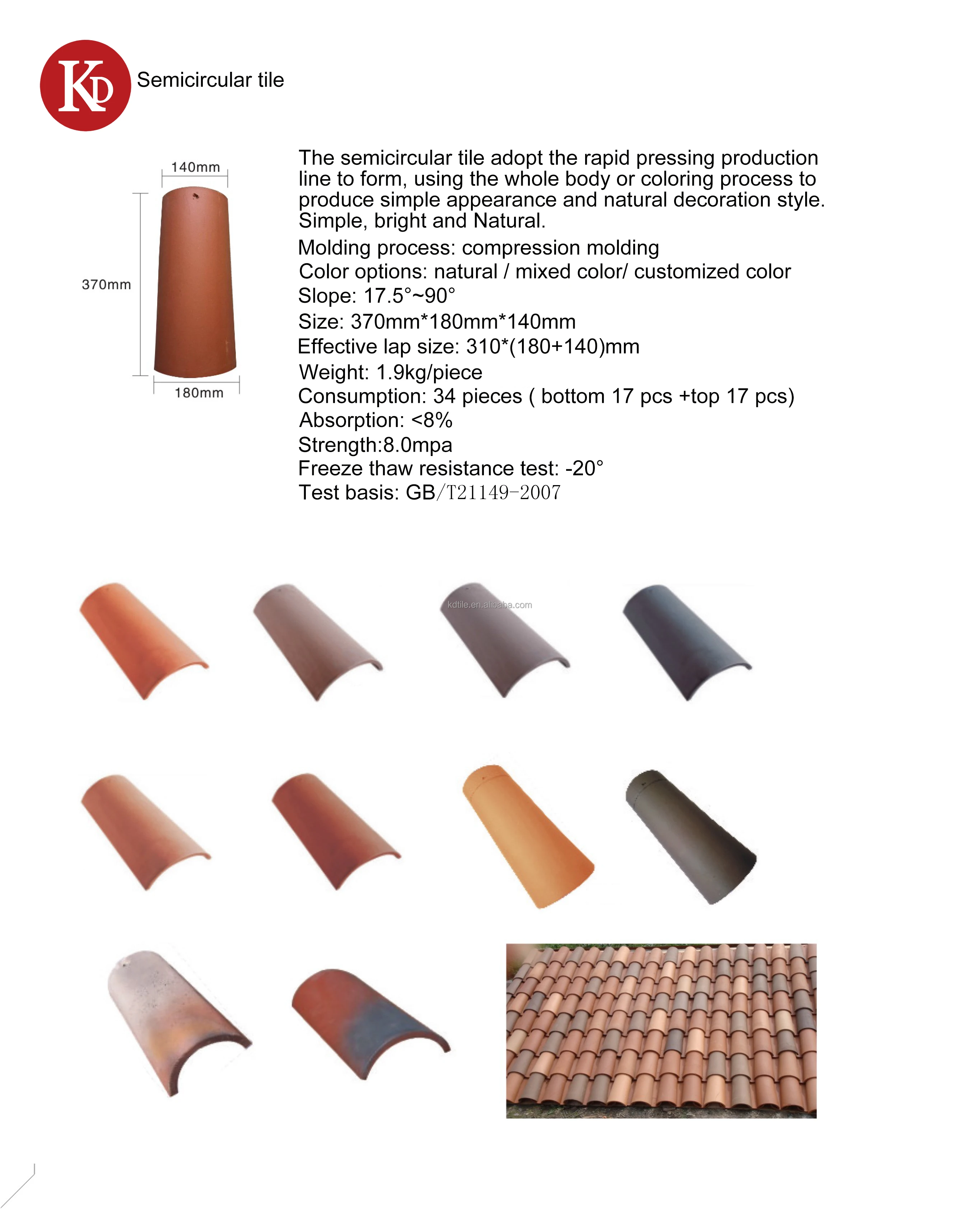 Mediterranean Region Design Terracotta Red Clay Barrel Roof Tiles ...