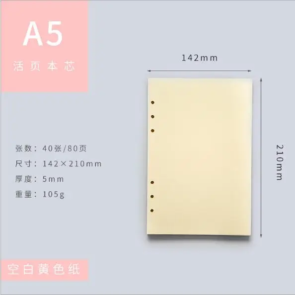 A5 A6 Color Planner Refills - Custom Budget Agenda Paper