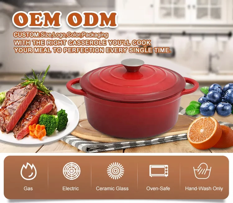 Multi-colorful Enamel Cast Iron Casserole Dish - Kingway