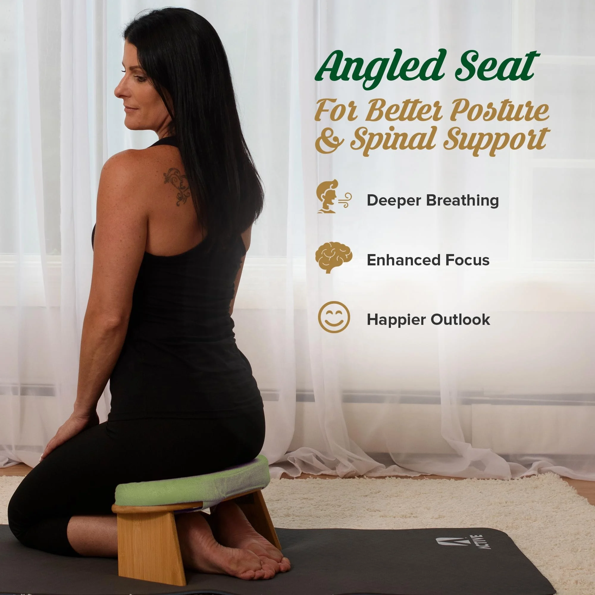 Wooden Folding Yoga Meditation Bench - Comfort & Style