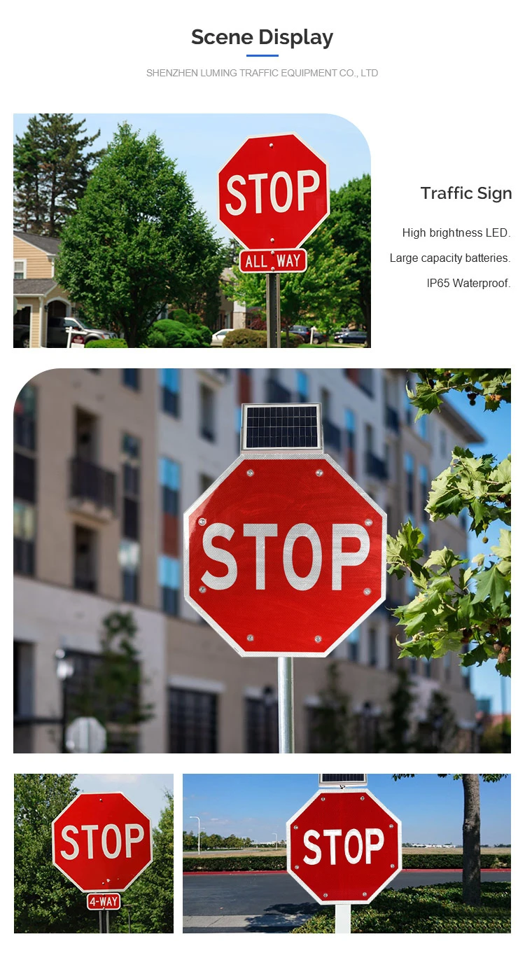 Red 24-hour Solar Stop Sign Flashing Beacon Light - Buy Solar Panel For ...