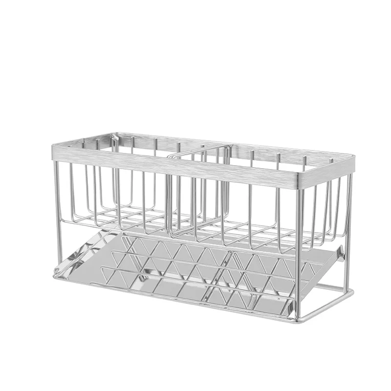 304 Stainless Steel Kitchen Counter Organizer Metal Sink Caddy Sponge ...