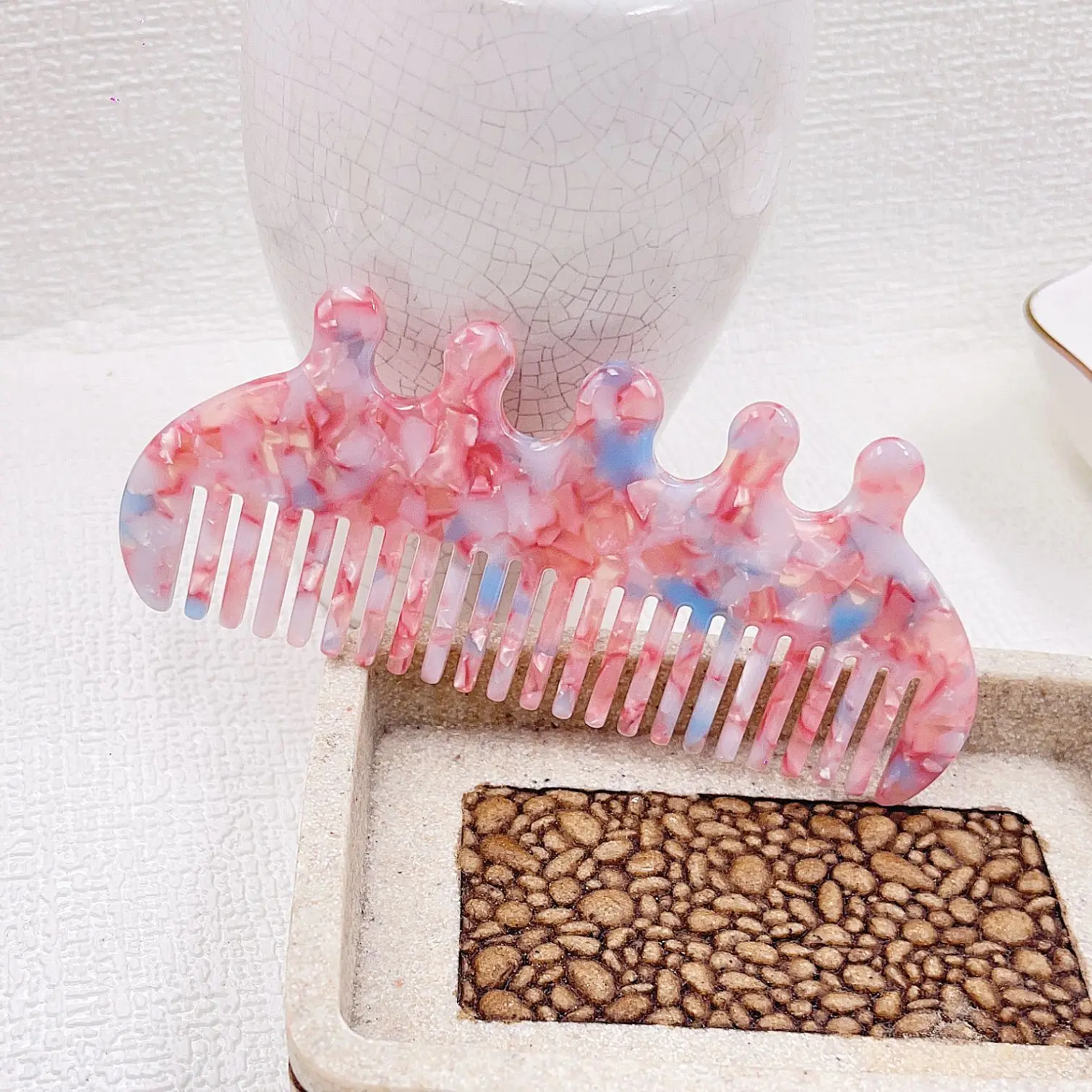 Fresh Color Sweet Style Creative Design Acetate Anti-Static Comb ...