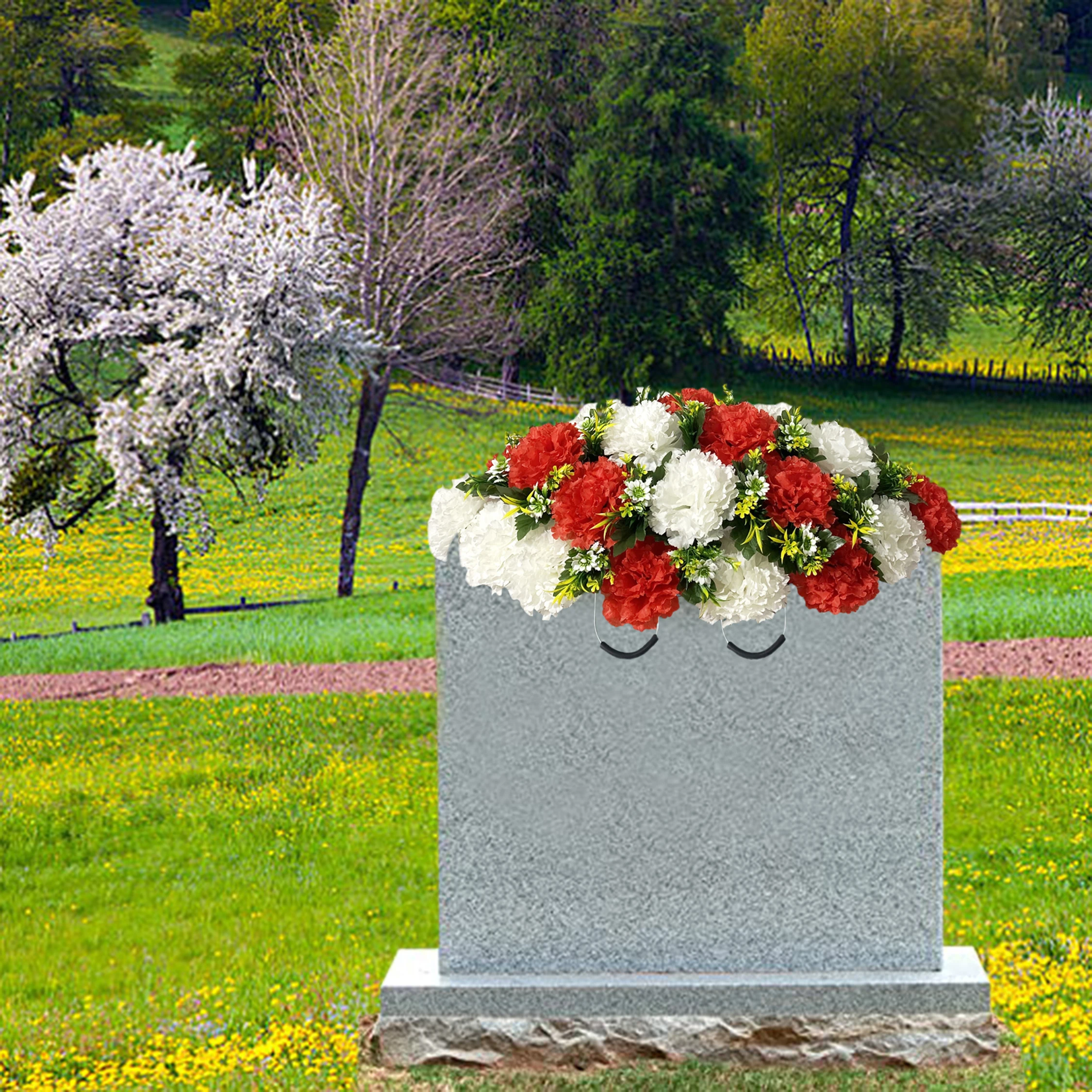 Silk Gravestone Flowers Beautiful Decorative Elements For Memorials And ...