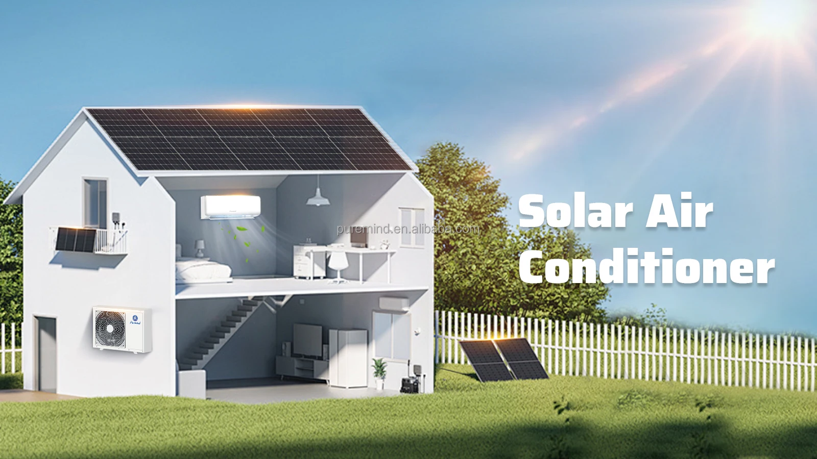 Puremind Climatiseur Solaire New Energy Solar Air Conditioner 9000btu ...
