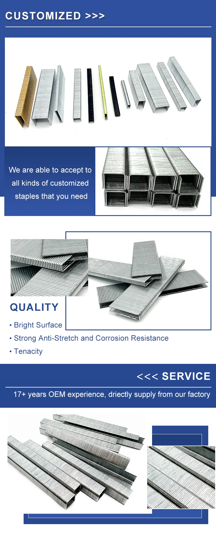 Manufacturers Selling Customized Galvanized Code Nail Pneumatic Staple ...