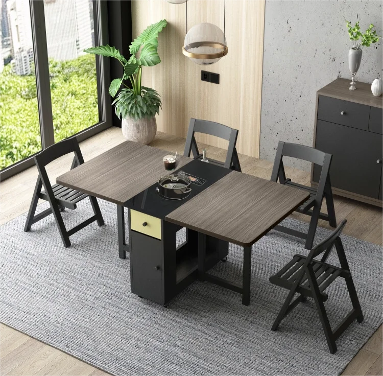 Nordic Folding Dining Table Chair Combination Modern Simple Small ...