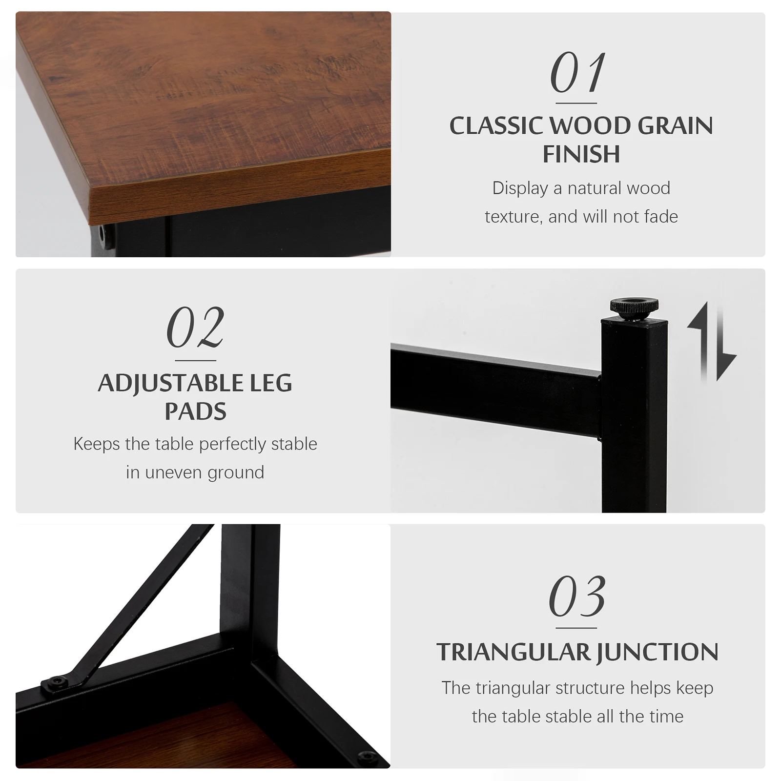 Modern Rustic Brown Home Office Table Small Wood Computer Desk Student ...