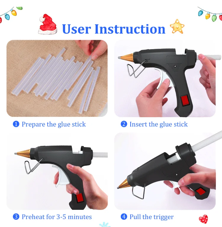 Green Color 20w Hand Best Mini Hot Glue Gun For Crafting - Buy Hot Glue ...
