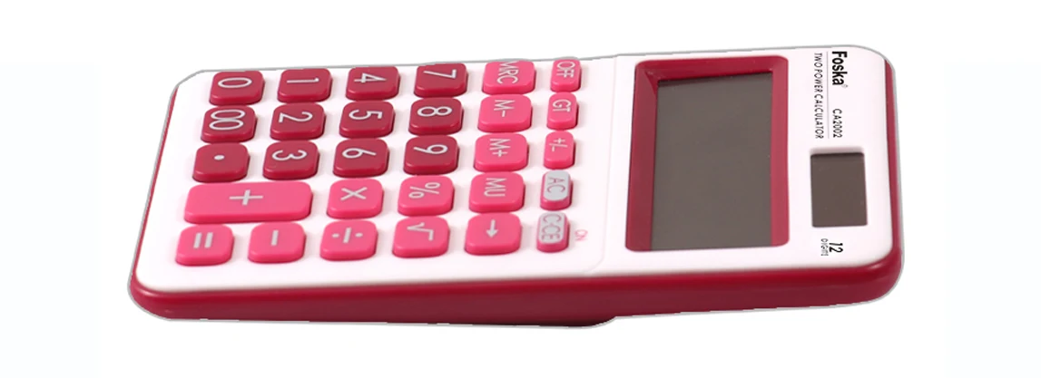 Foska Dual Power Calculator - 12 Digital for Kids & Office