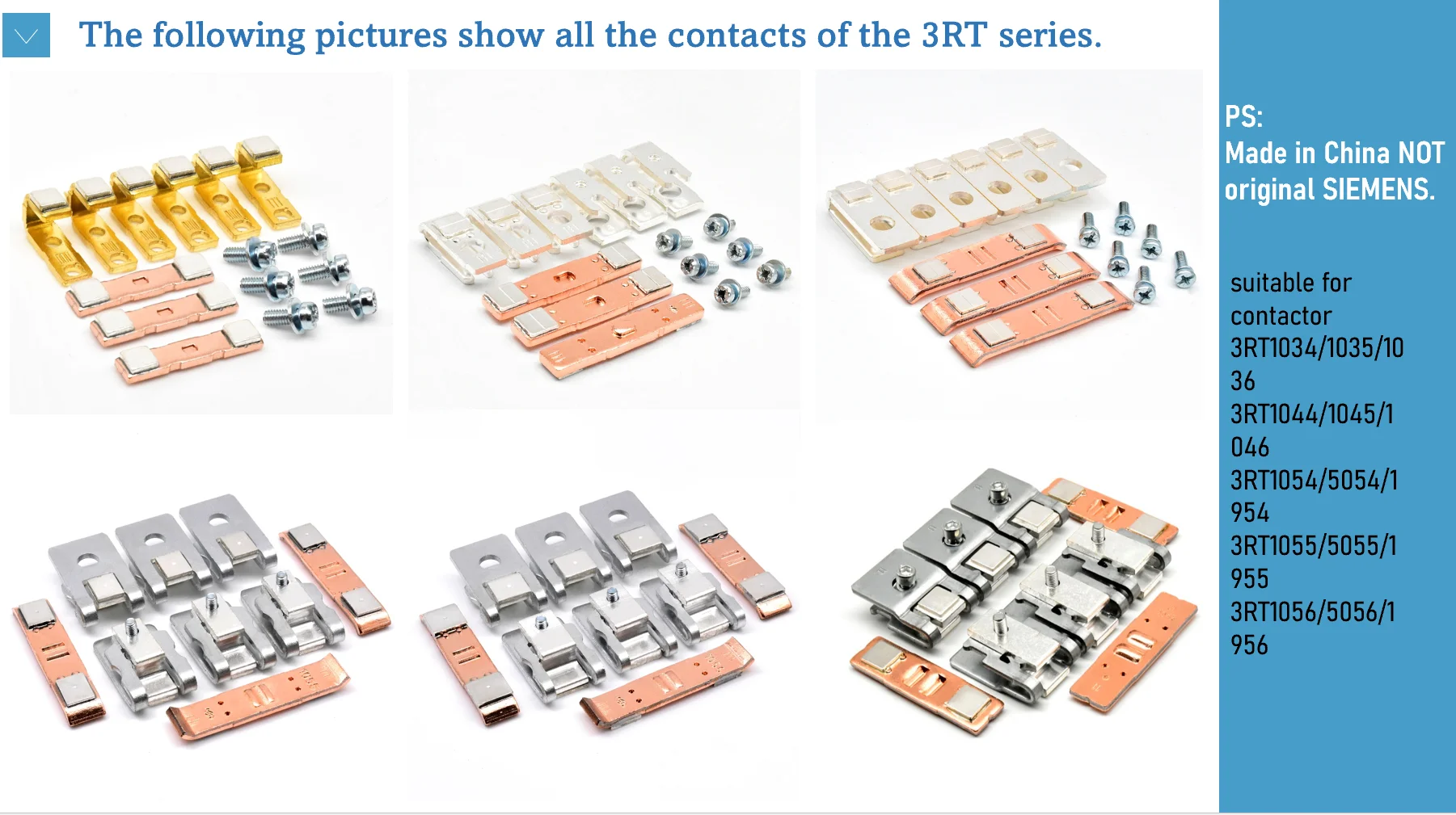 AC Contactor Main Contact Kit for 3RT1045 3RT5045 3RT1945-6A Moving and ...