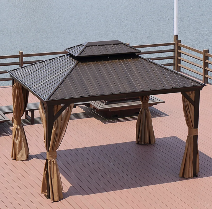 Factory Customized Pavilion Luxury Double Roof Four Column Outdoor ...