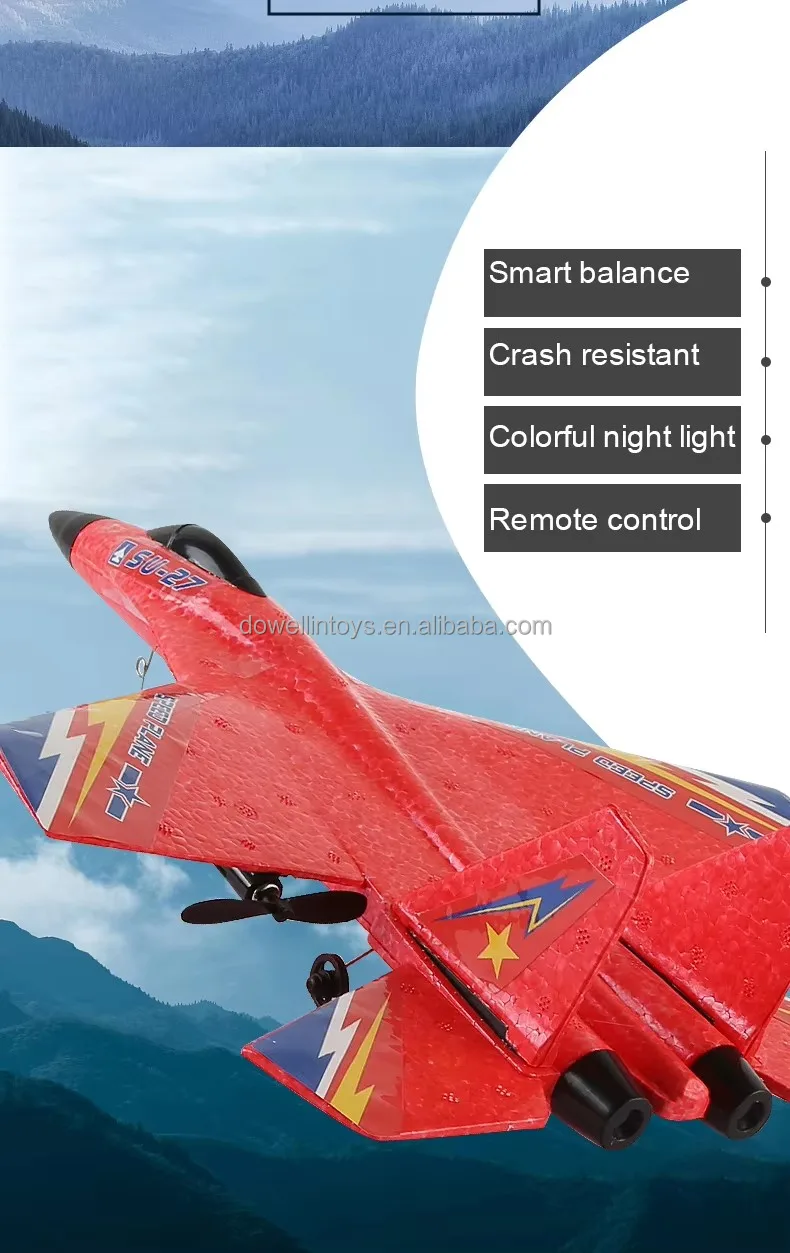 DWI Big 2Ch EPP RC Foam Silicone Head Crash Resistance Glider Plane ...