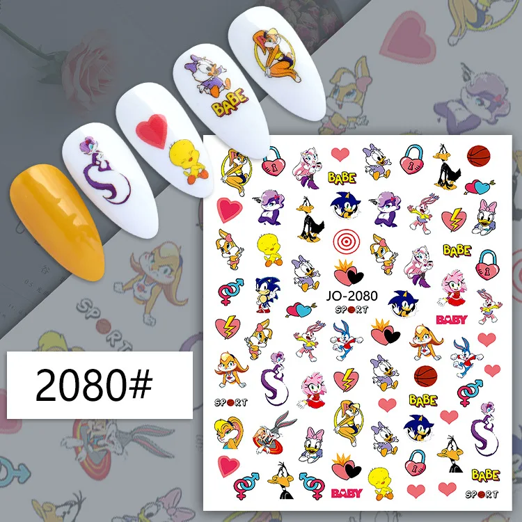 New Self Adhesive Kids Nail Stickers Cute Cartoon Pattern 3d Nail Art ...