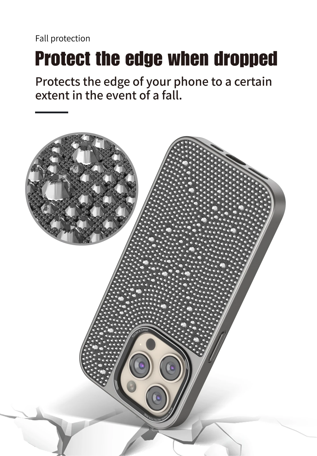 Puloka Luxury Custom Diamond Phone Case Special Glitter With Microfiber ...