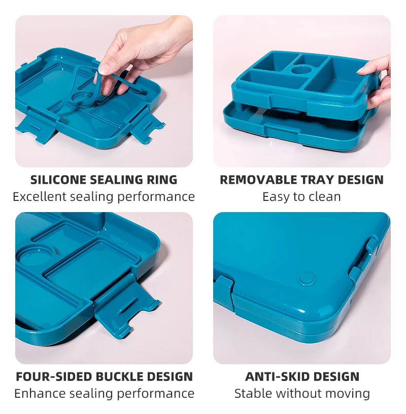 New Arrival Plastic School Lunch Box Kids Reusable Leakproof