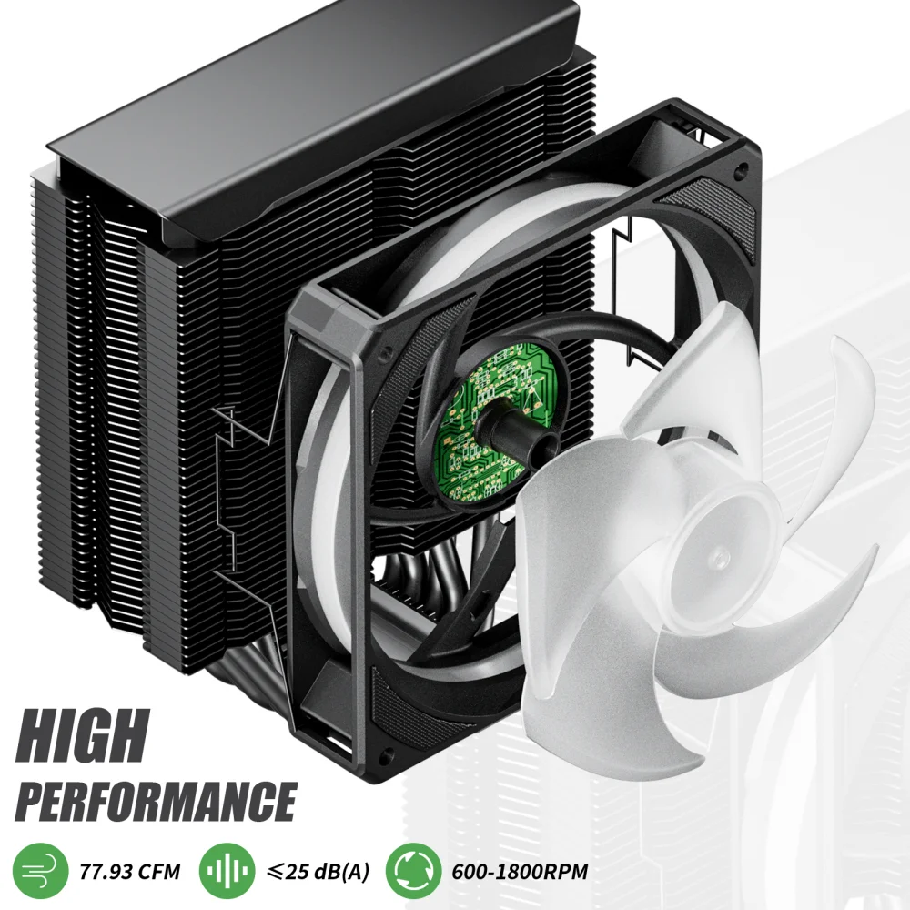 UpHere RGB 120MM 5Heat Pipes High Quality Quiet PC Case Fan Computer ...