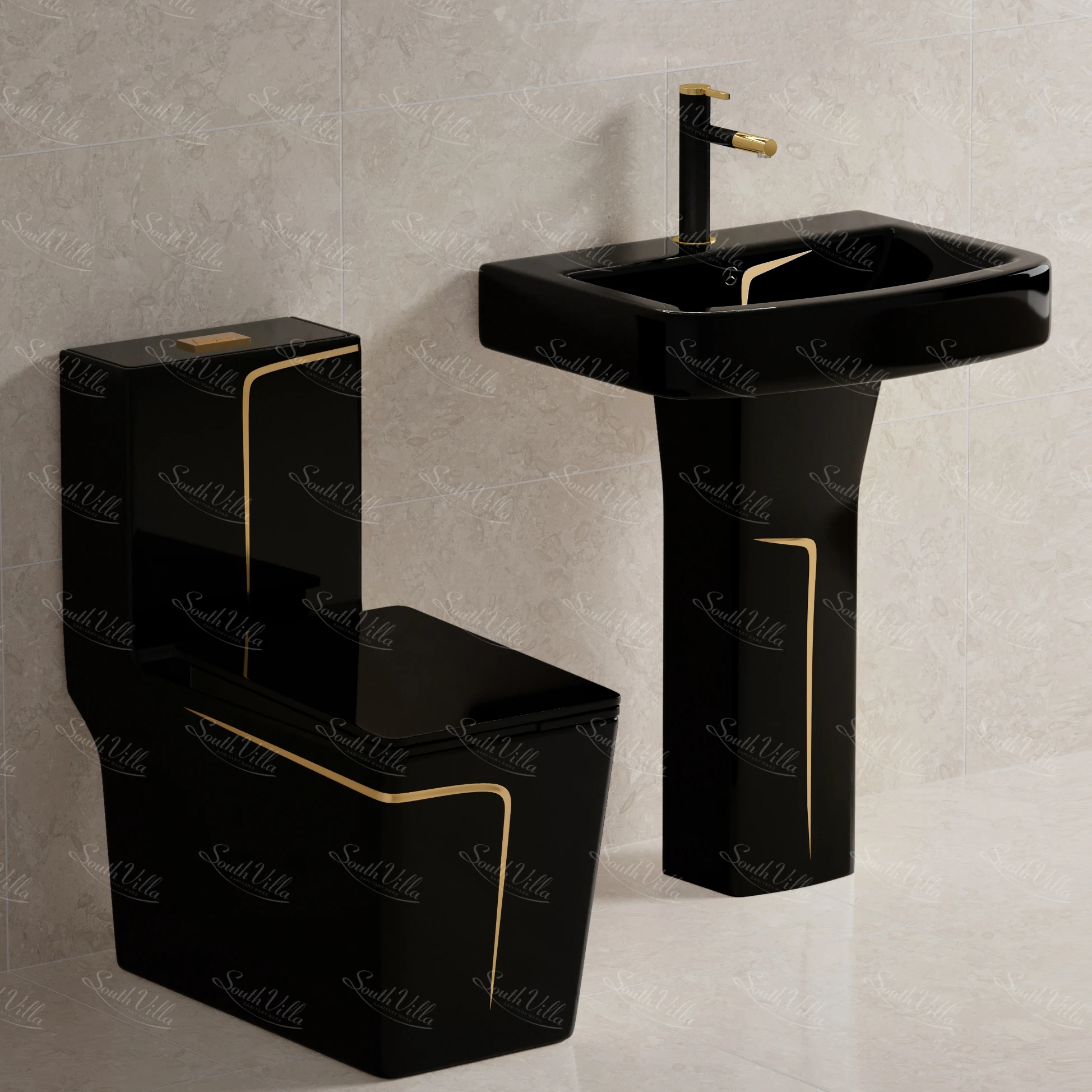 Square Shape Floor Mounted Wash Basin Toilet Commode Bathroom Sanitary ...