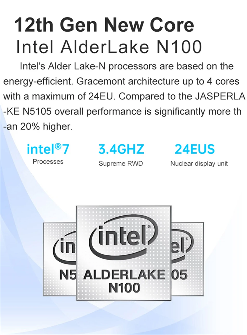 Morefine Mini PC Intel 12th Gen N100 - Gaming & Productivity