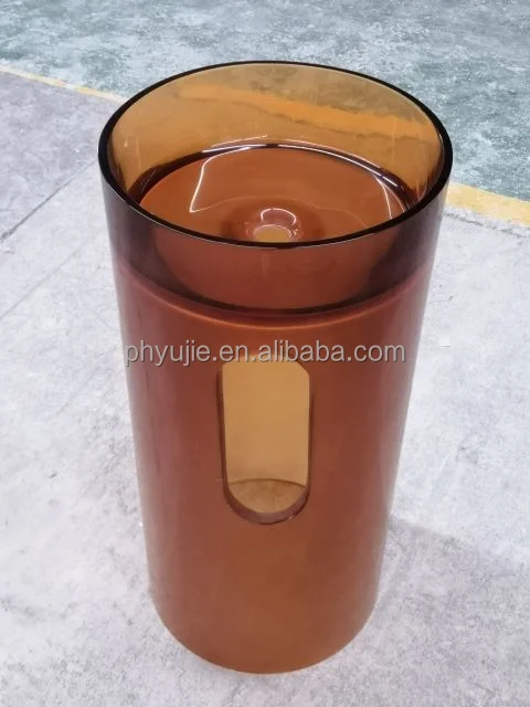 Luxury Transparent Pedestal Wash Basin Crystal Pure Resin Stone ...