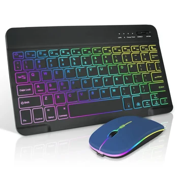 Rgb Colorful Led Light Bt Wireless Keyboard And Mouse Set Wireless ...