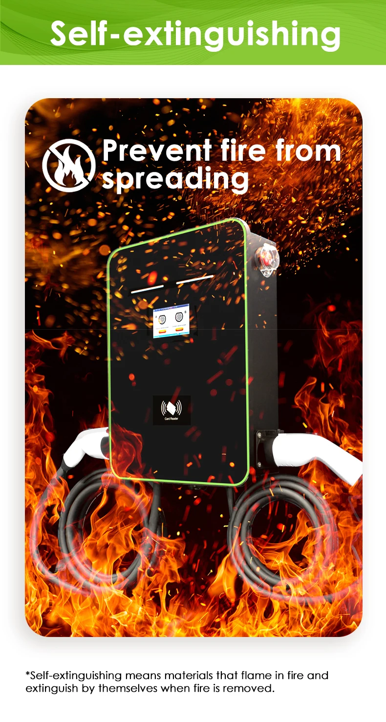 Dual Guns Wallbox EV Charger GBT OCPP RFID 5m Cable Length Type 2 Type ...