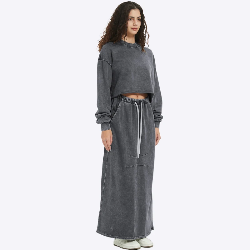 Fashion 100% Cotton Fall Women's Sets Sweatsuits Sets Women Washed ...