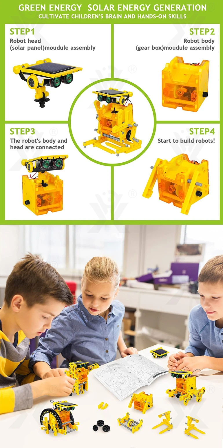 Chengji Stem Education Solar Power Robots Toys 12 in 1