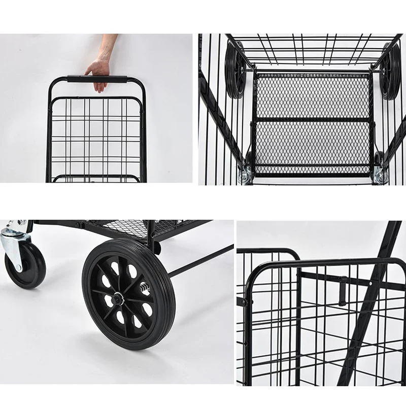 Factory Price Grocery Utility Shopping Trolleys Carts Portable Foldable ...