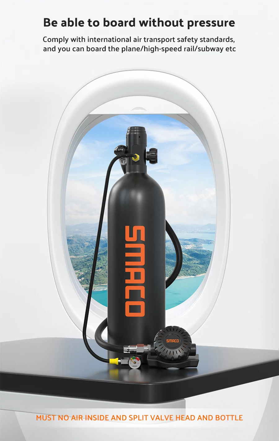 SMACO S700 Personal Scuba Gear - 2L Tank for 25 Min Dives
