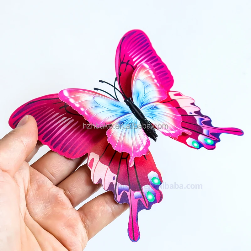 New Plastic Butterfly Set Cake Toppers Decoration Pink Red Blue Green ...