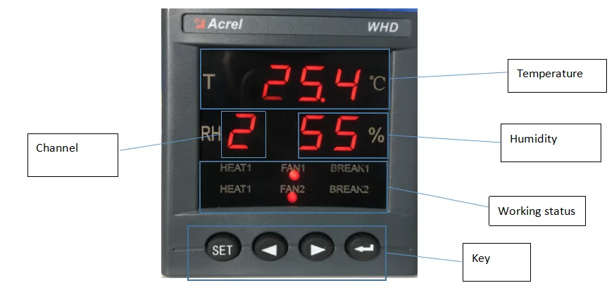 Acrel Whd72 Rs485 Communication Temperature & Humidity Controller And Measurement With Sensors ...