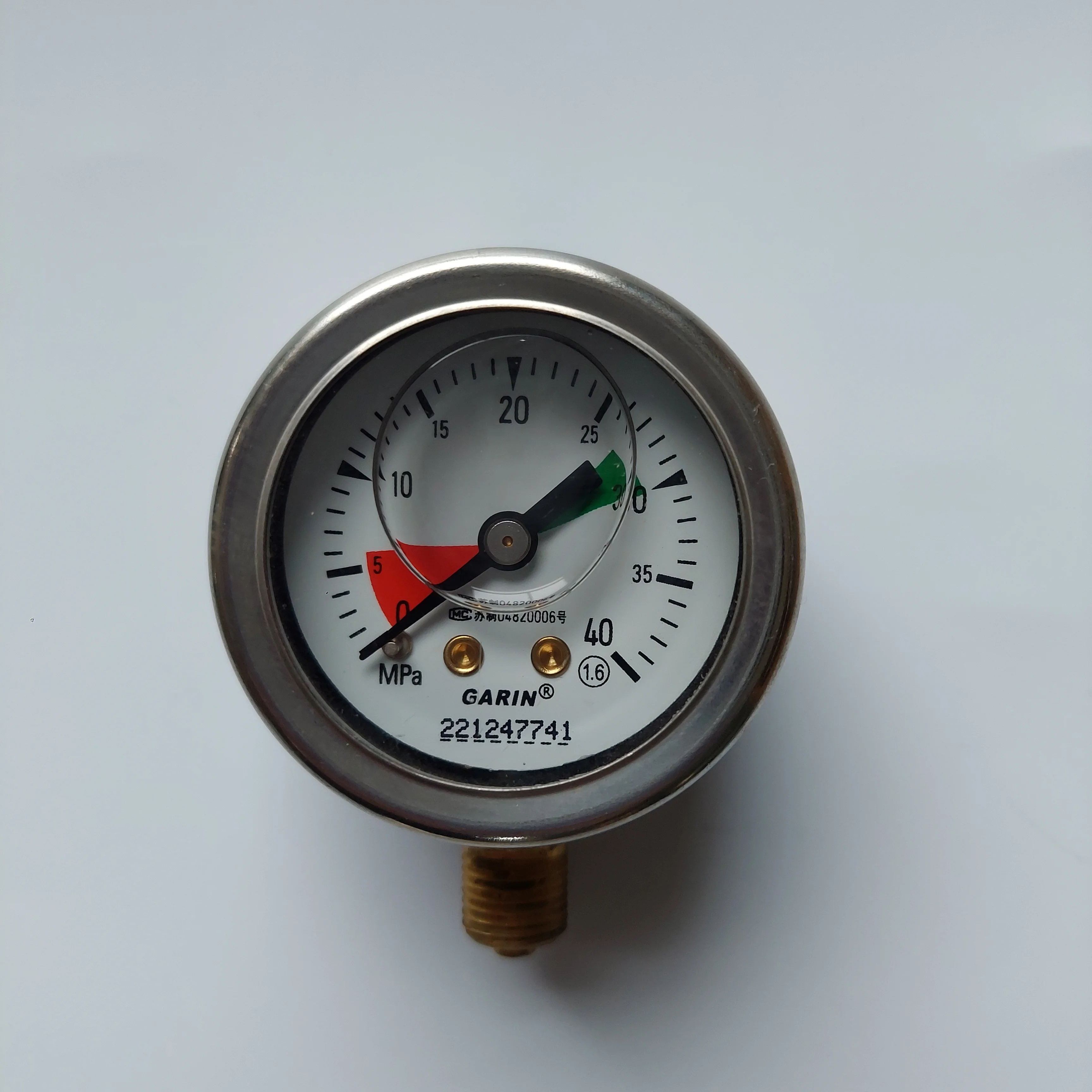 16bar Axial Mount Liquid Filled Pressure Gauge - Buy Stainless Steel Bourdon Tube Pressure Gauge ...