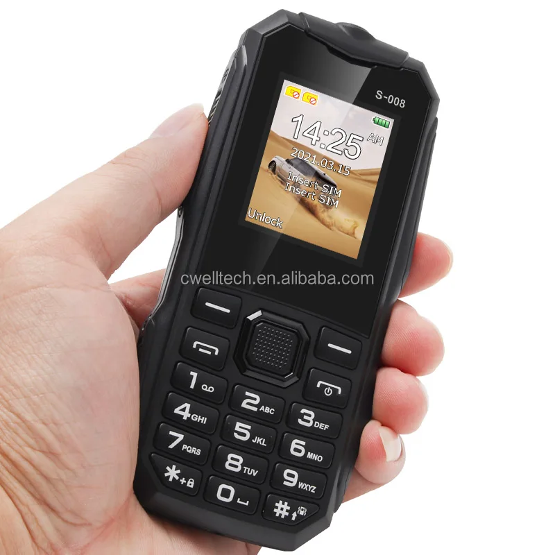 UNIWA S008 1.8 Inch Screen 25BI Big Battery Rugged Style GSM Keypad ...