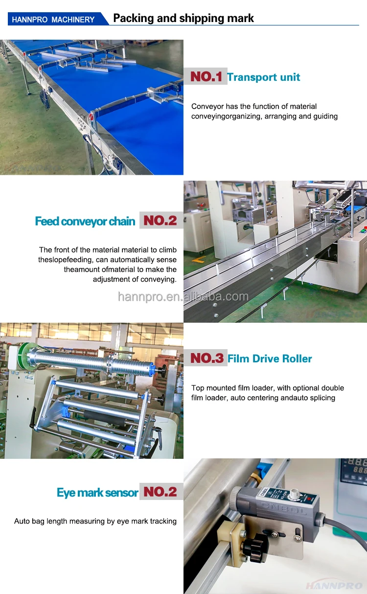 Hannpro Automatic Biscuits Cookies Wafer Roll Flow Wrapping Box Packing ...